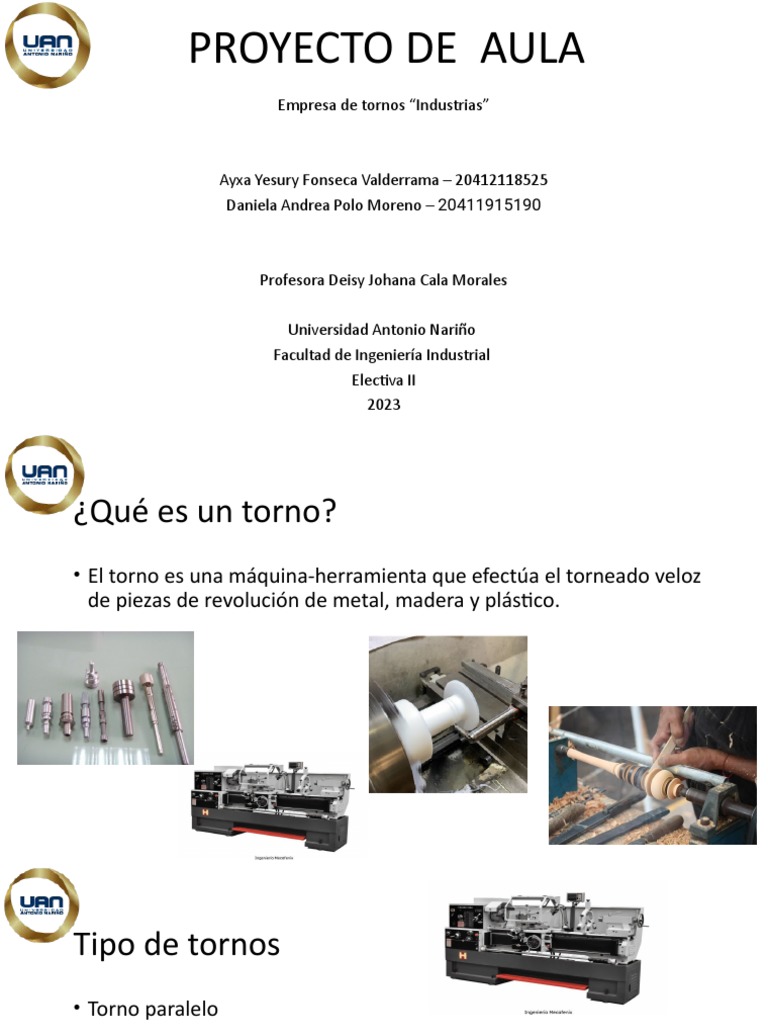 Proyecto de Aula: Empresa de Tornos "Industrias" | PDF | Mecanizado | Metalurgia