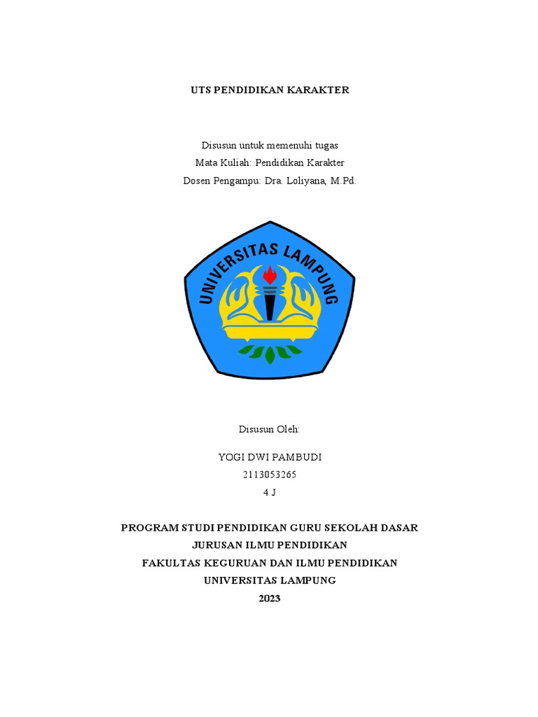 Uts Pendidikan Karakter | PDF