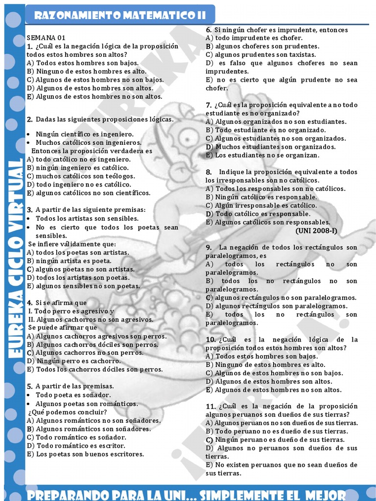 1° RM II_DIRIGIDA_SEMESTRAL | PDF | Proposición | Matemáticas