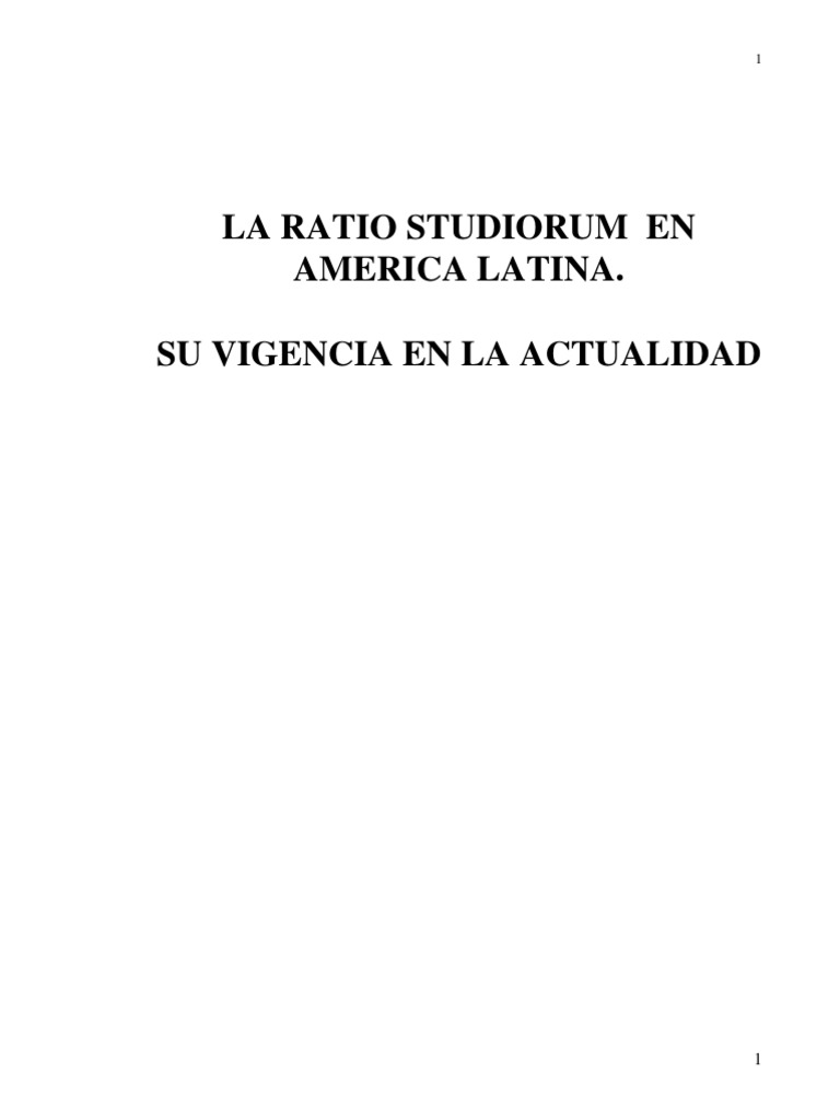 La Ratio Studiorum en America Latina | PDF | Sociedad de jesus ...
