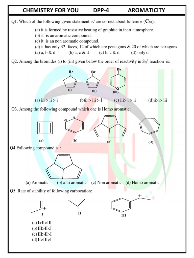 Aromaticity DPP 4 | PDF | Aromaticity | Materials