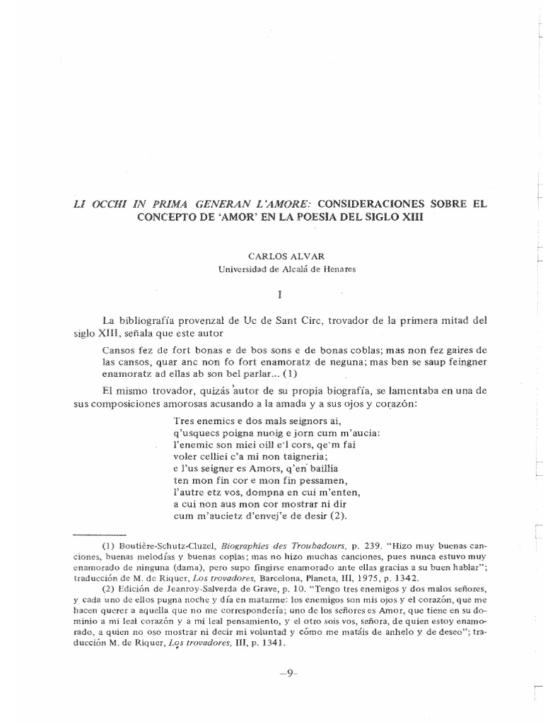 Alvar - 1989 - Li Occhi in Prima Generan L'amore | PDF