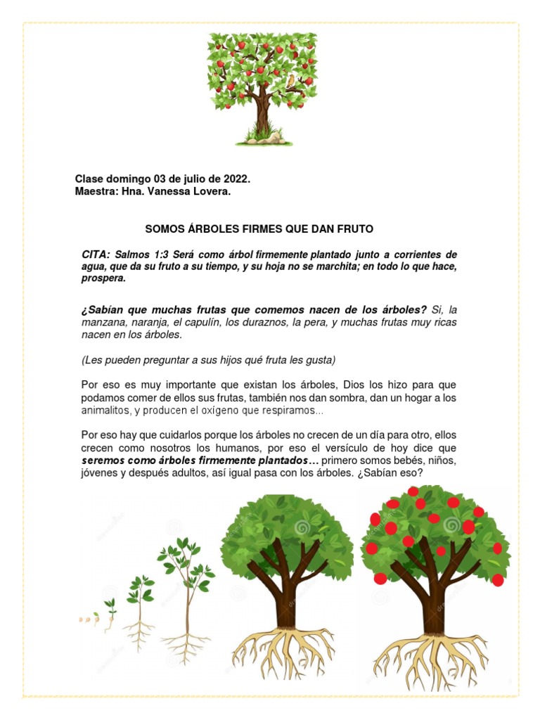 Clase domingo 03 de julio de 2022, COMO ÁRBOL PLANTADO | PDF | Arboles ...