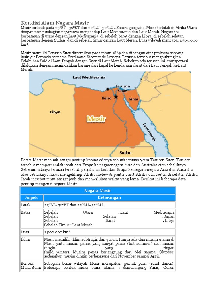 Kondisi Alam Negara Mesir | PDF | Perjalanan