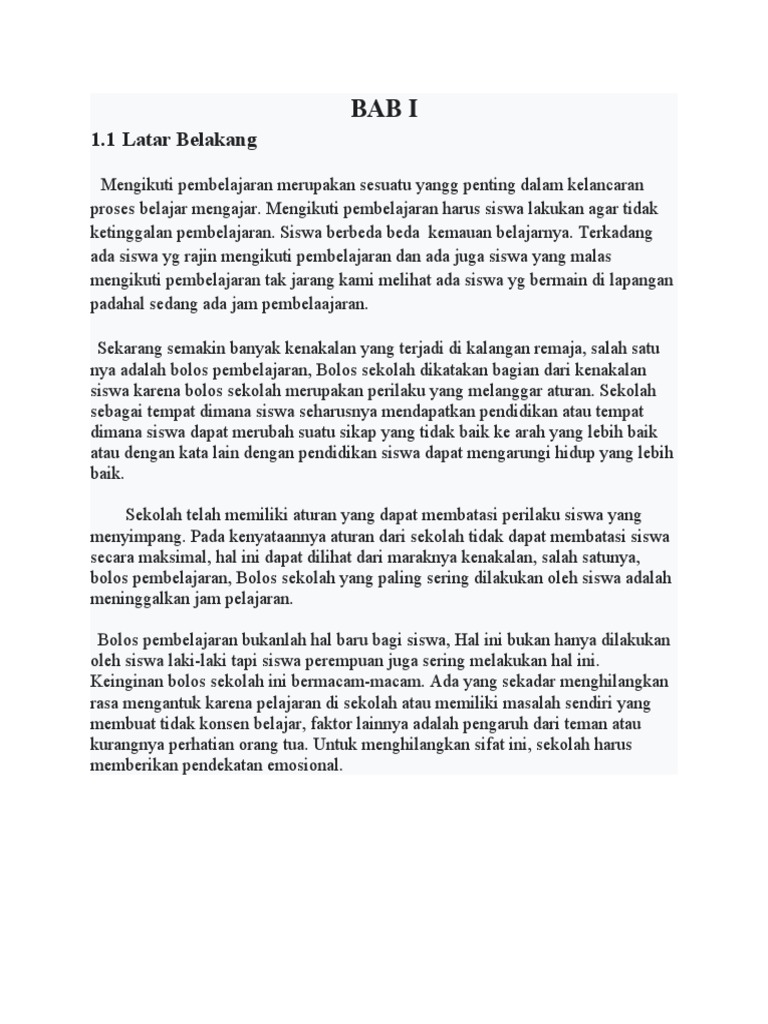 Bab I: 1.1 Latar Belakang | PDF | Pengembangan Diri | Kesehatan Holistik