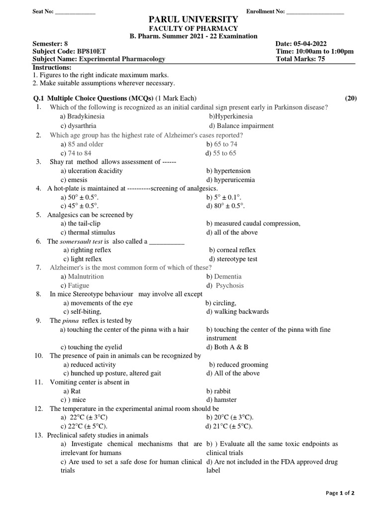 BP810ET 4090 Question Paper | PDF
