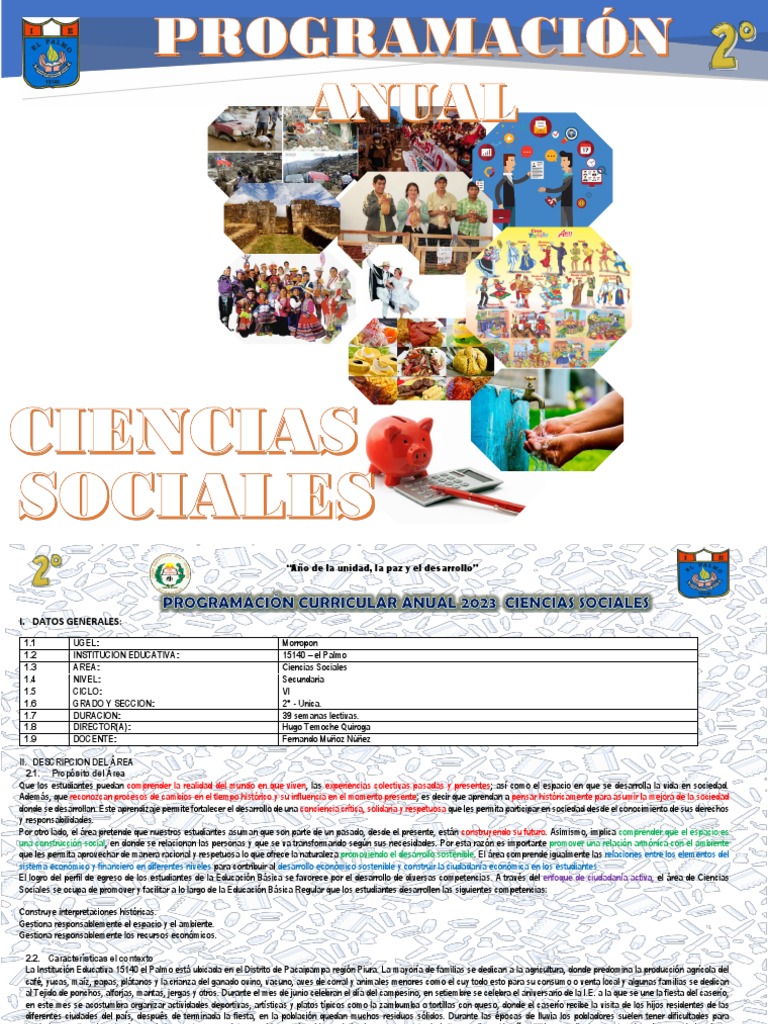 CCSS 2° - Programación Anual 2023 | PDF | Iniciativa empresarial | Agua