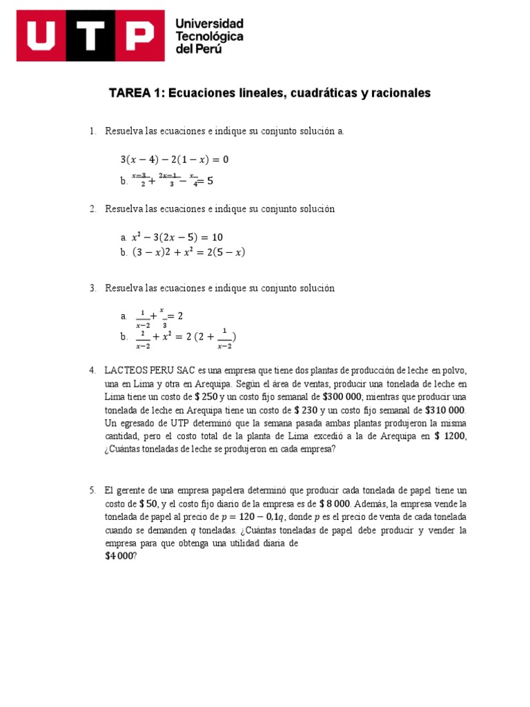 S01.s1 - Separata de Ejercicios | PDF