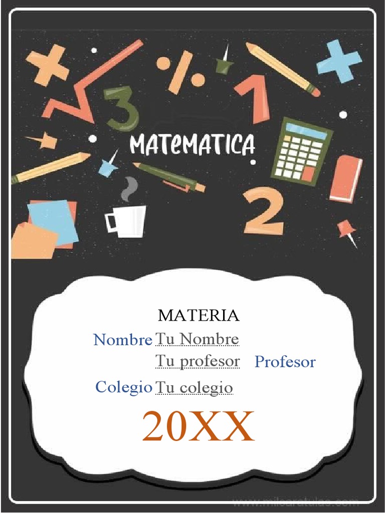 Caratula de Matematica | PDF