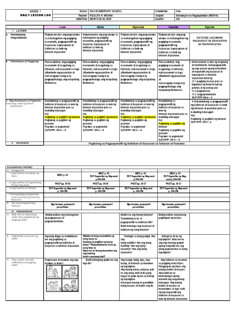 Q3 DLL Esp1 Week-6 | PDF