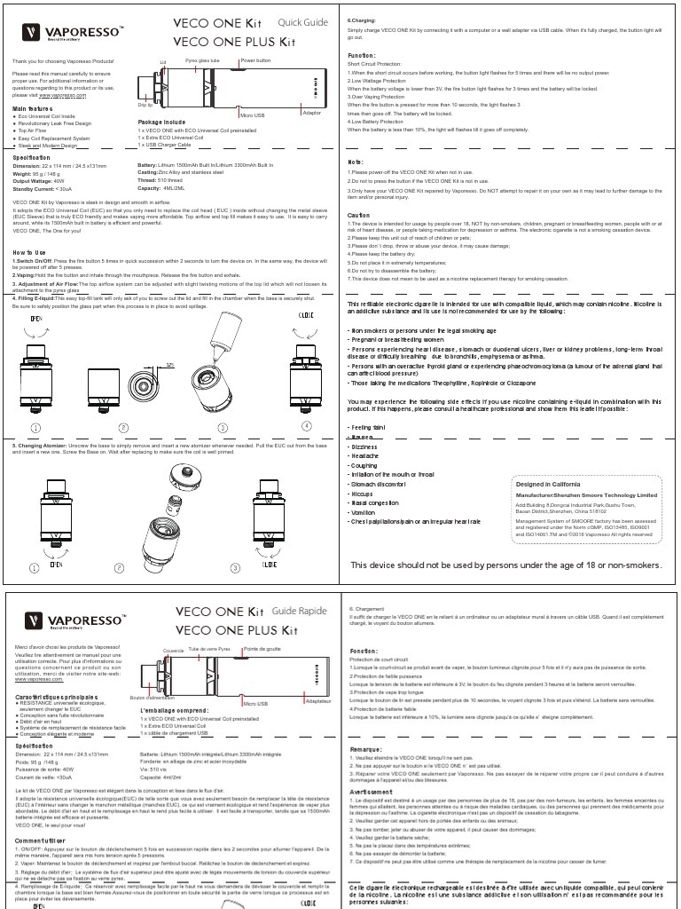 Veco One (Plus) Manual | PDF | Medical Specialties | Clinical Medicine