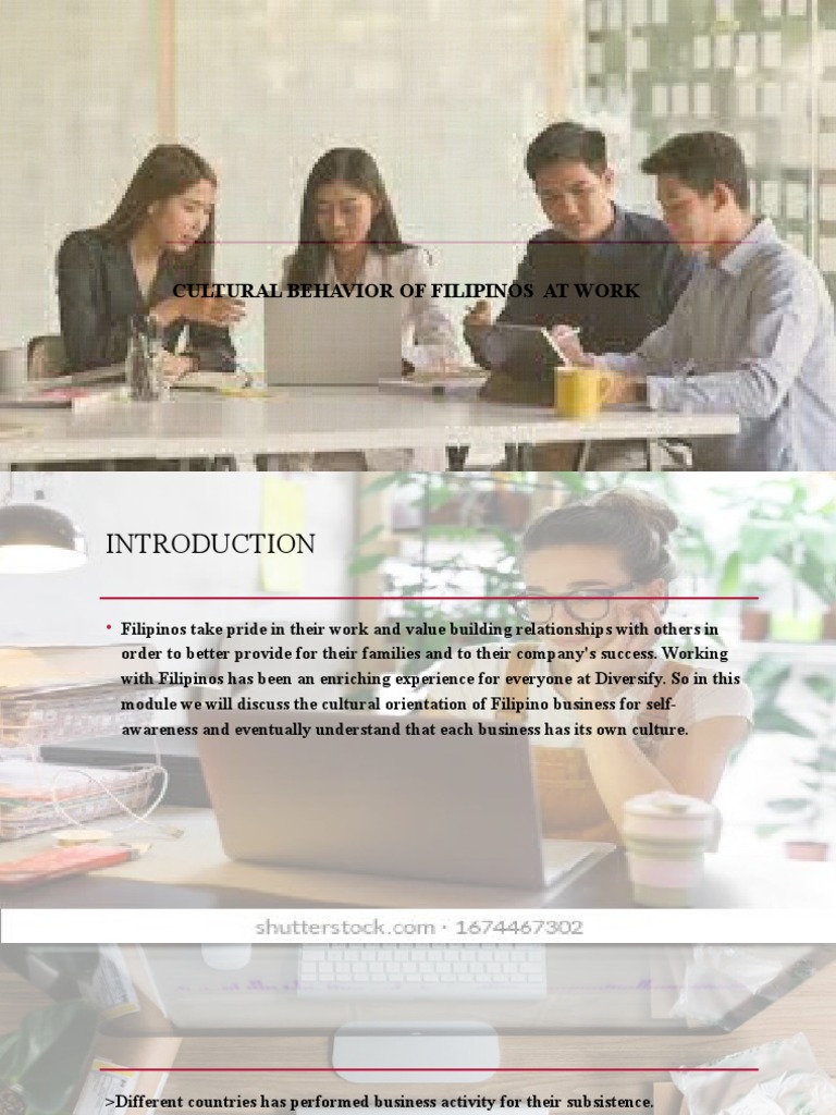 Cultural Behavior of Filipinos at Work | PDF | Organizational Culture ...