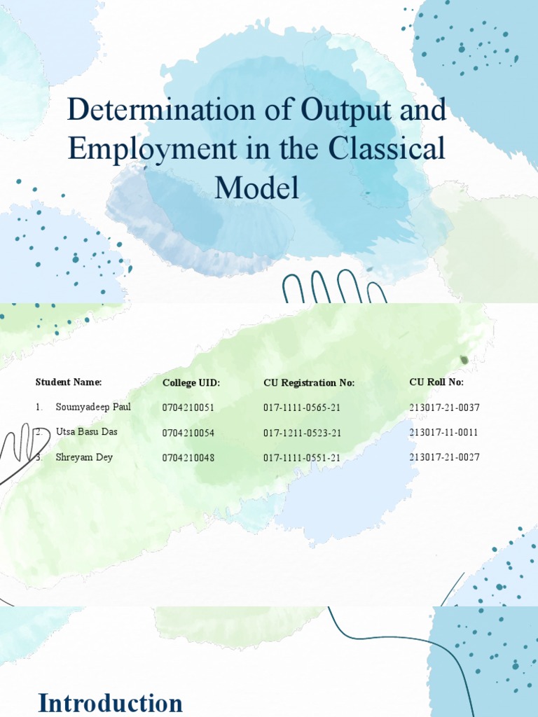Classical Model: Output & Employment Determinants | PDF | Labour ...