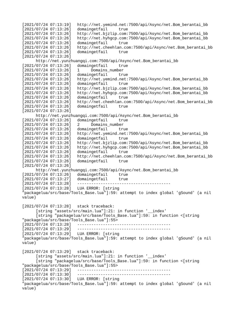 Lua Errors Attempting To Index Nil Global Gsound Value Pdf Computer Libraries Computer