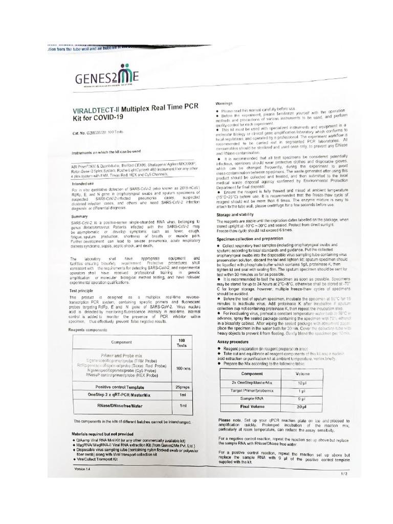 Genes2me Viraldtect II | PDF