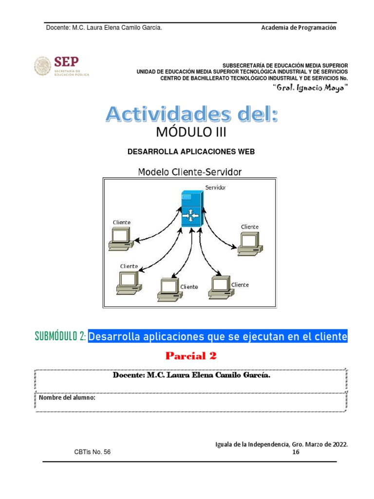 Módulo Iii: Desarrolla Aplicaciones Que Se Ejecutan en El Cliente | PDF | Modelo de objeto de ...