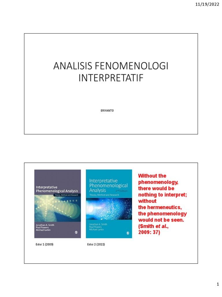 ANALISIS FENOMENOLOGI INTERPRETATIF (Eriyanto) | PDF
