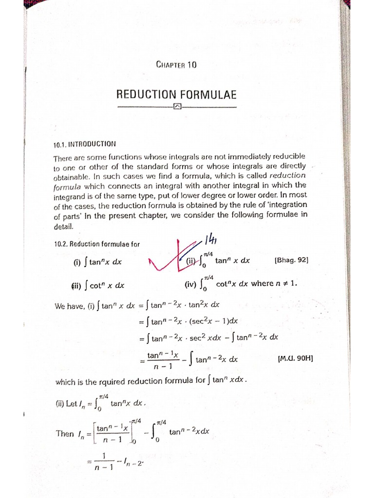 Reduction Formula Int | PDF