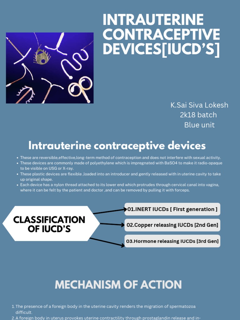 Classification of Intrauterine Devices | PDF | Birth Control | Female ...