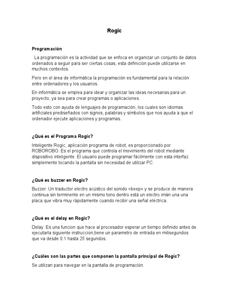 Rogic | PDF | Robótica | Robot