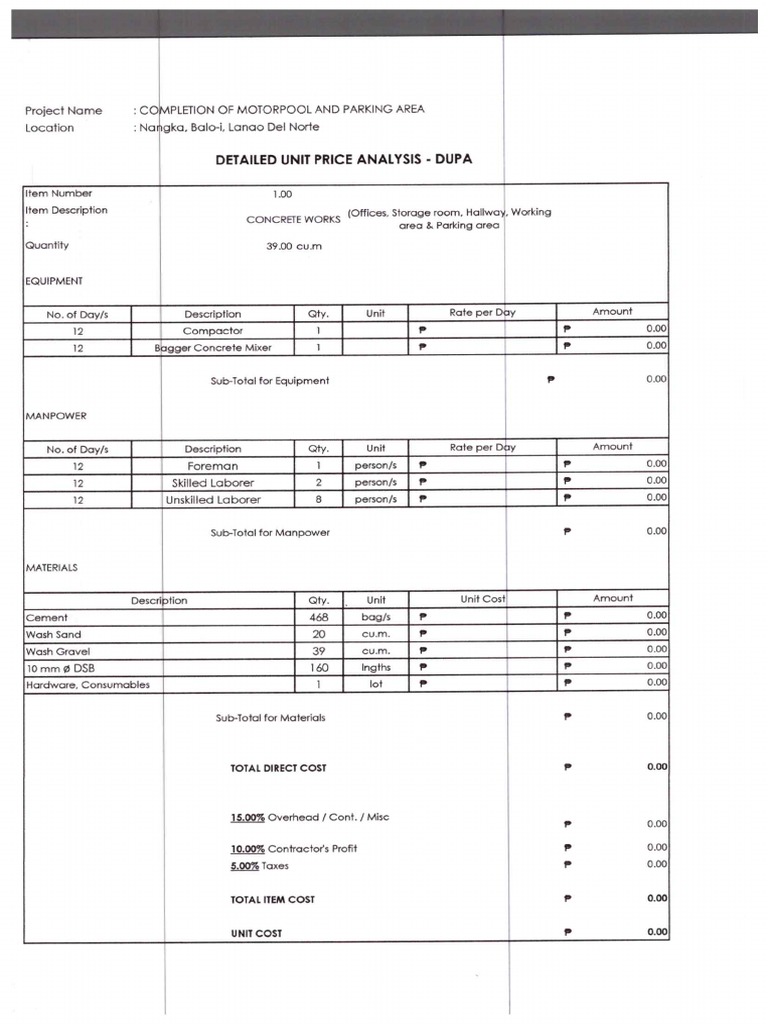 Detailed_Unit_Price_Analysis_1 | PDF