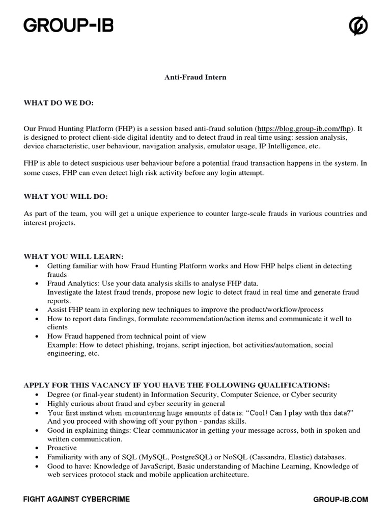 JD - Anti-Fraud Intern | PDF