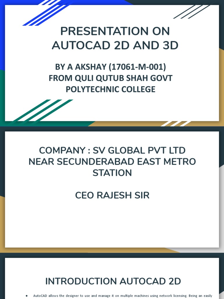 AUTOCAD Presentation | Download Free PDF | Auto Cad | Computer Aided Design