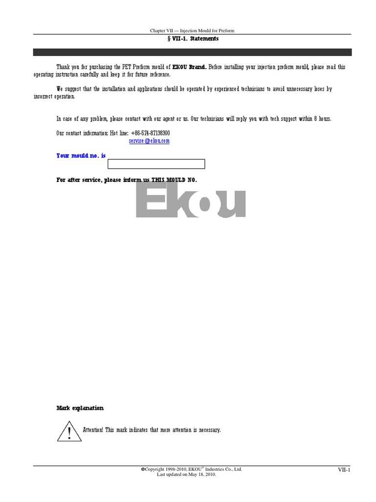 Chapter 7 - Injection Mold For Preform - V4 | PDF | Mechanical ...