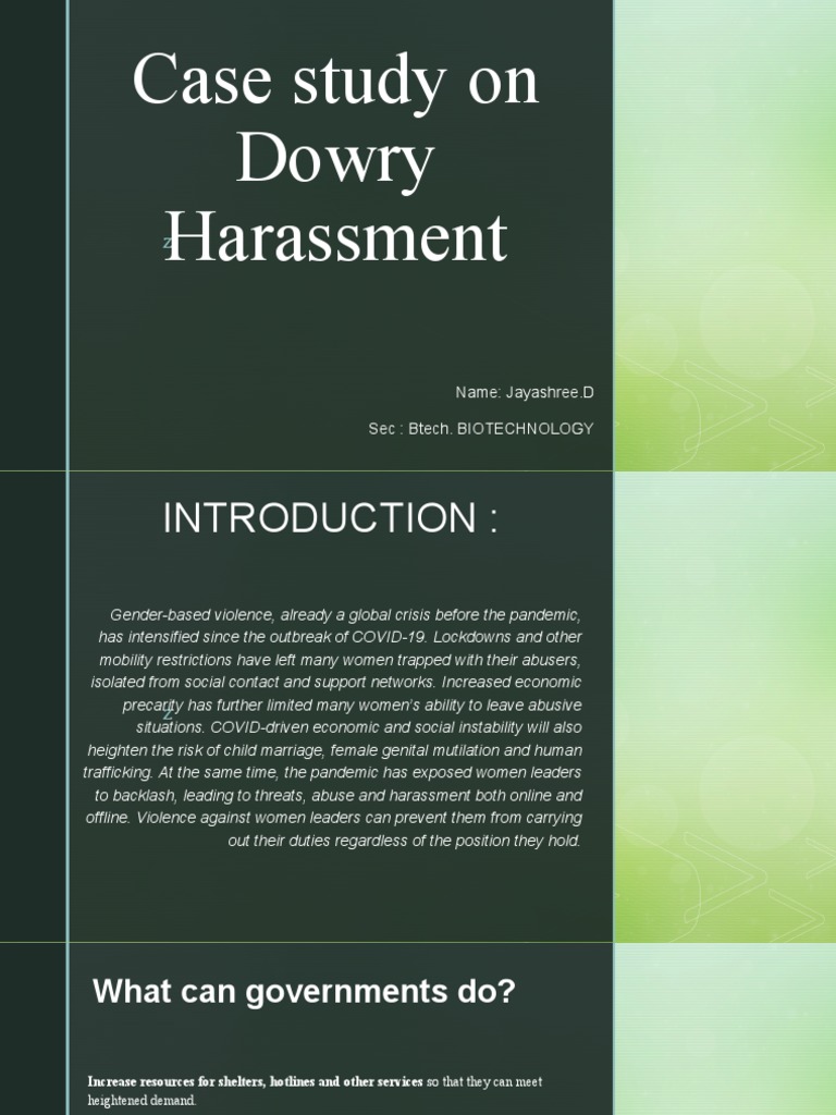 Case Study On Dowry Harassment | PDF