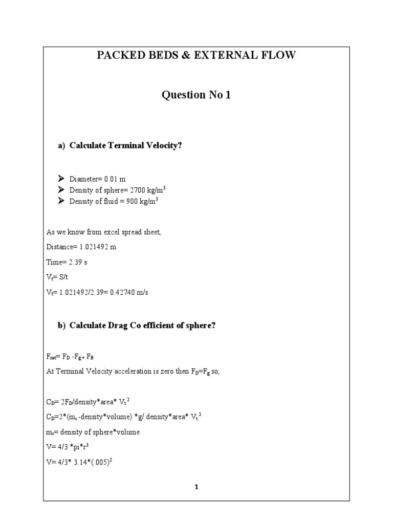 Packed Beds & External Flow | PDF | Viscosity | Flow Measurement