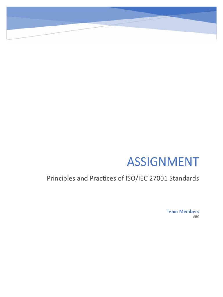 ISO 27001 Assignment (02 Nov 2022) | PDF | Information Security | Audit