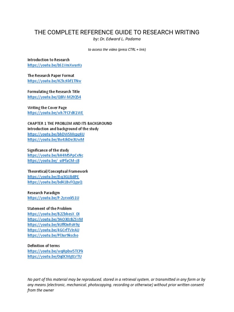 Complete Guide To Research Writing | PDF | Methodology | Science