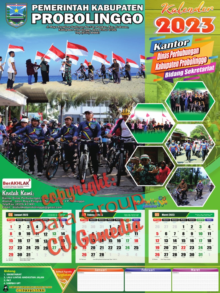 Sketsa Desain Kalender Dishub Kab Probolinggo TH 2023 | PDF