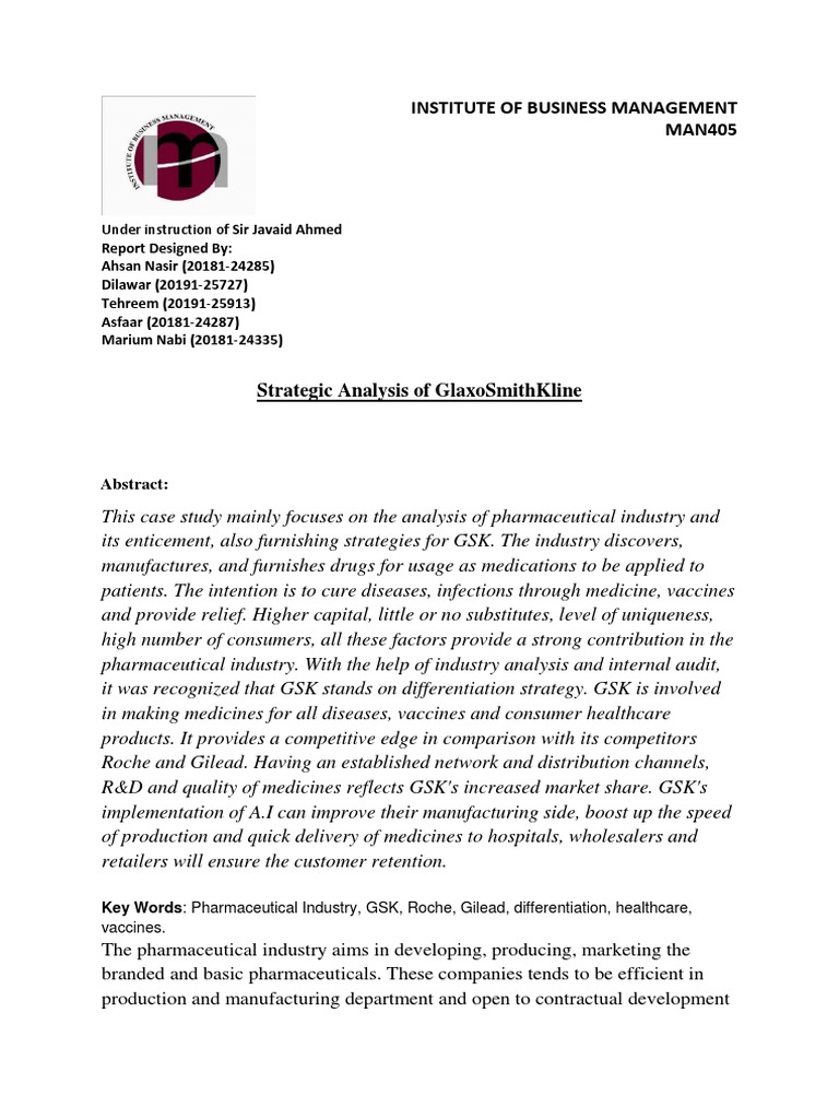Strategic Analysis of GlaxoSmithKline - SM Report | PDF ...