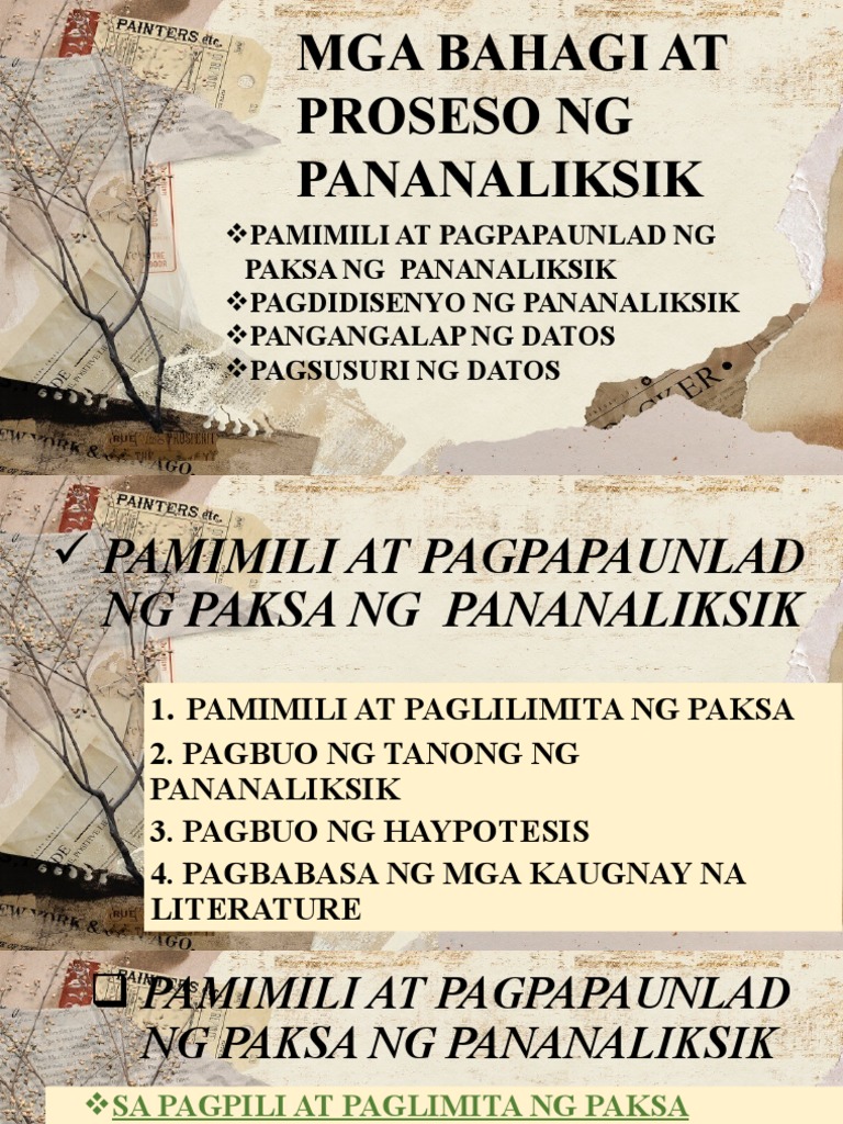 Mga Bahagi at Proseso NG Pananaliksik | PDF