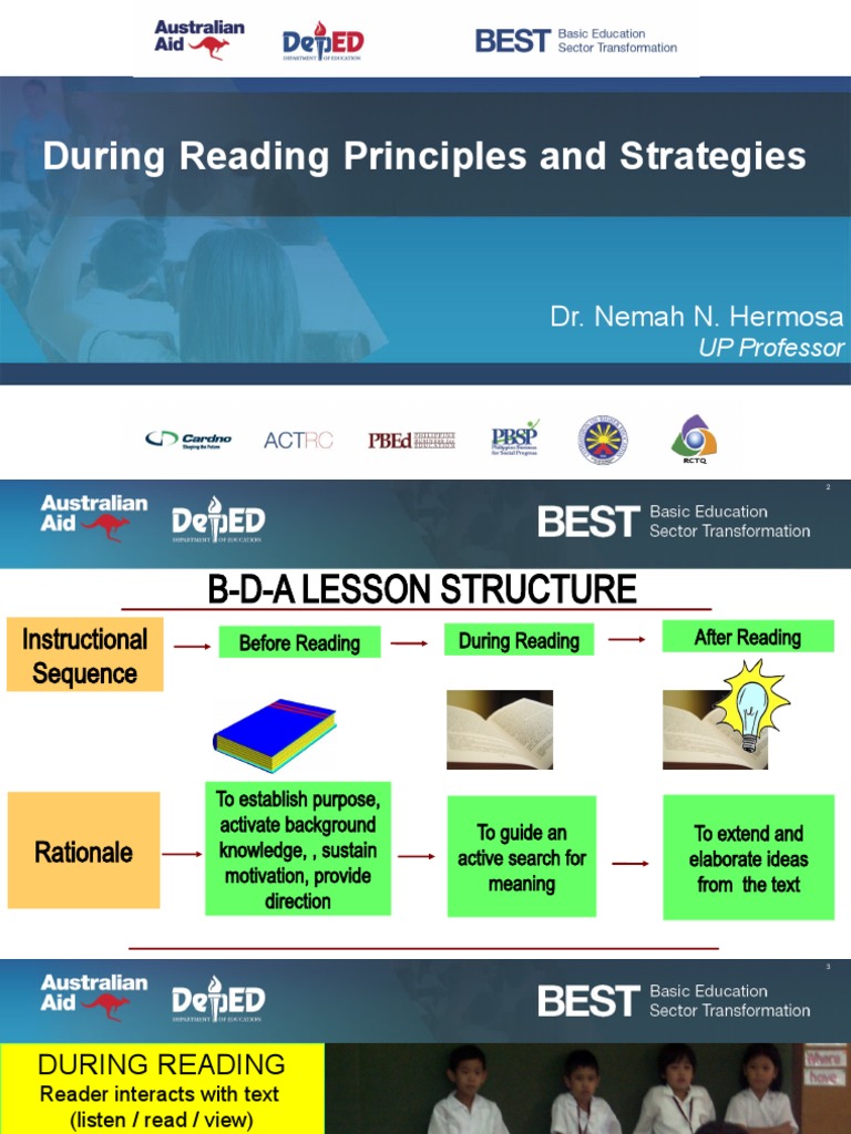 During Reading Principles Strategies | PDF | Linguistics | Pedagogy