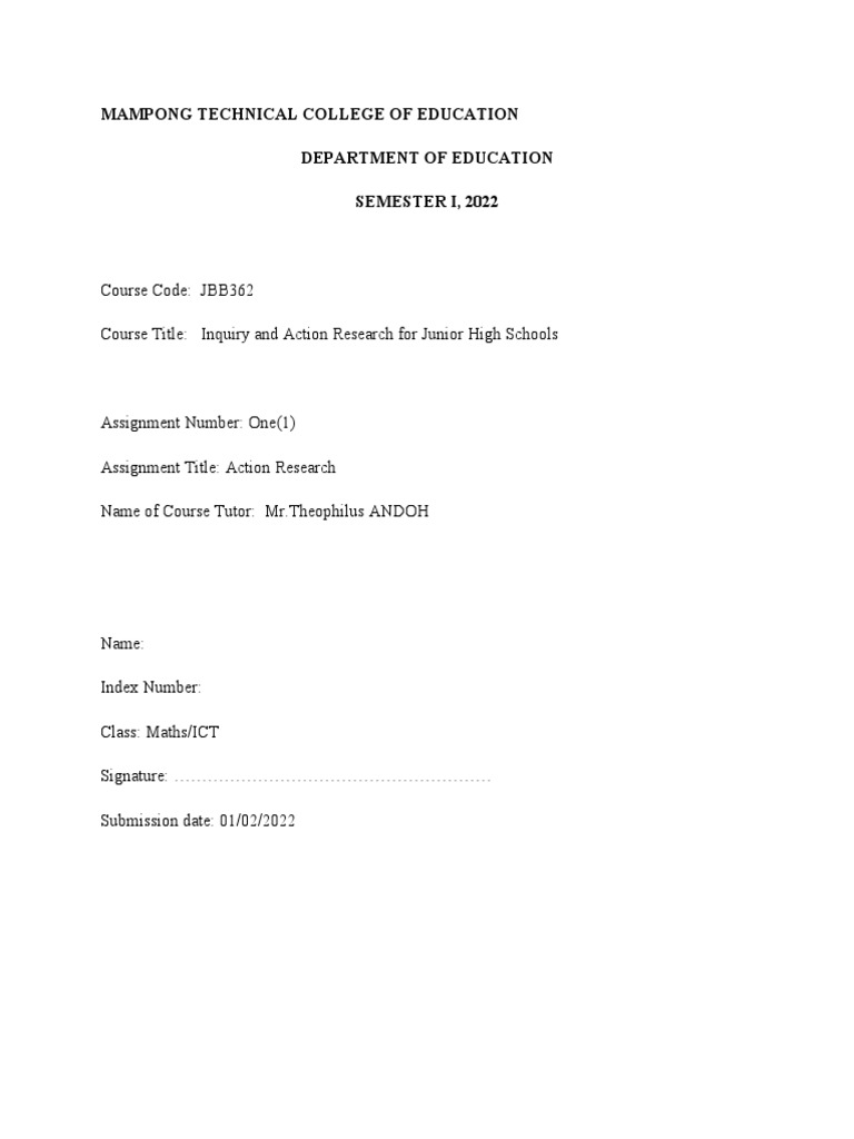 Bimpong | Download Free PDF | Teachers | Action Research