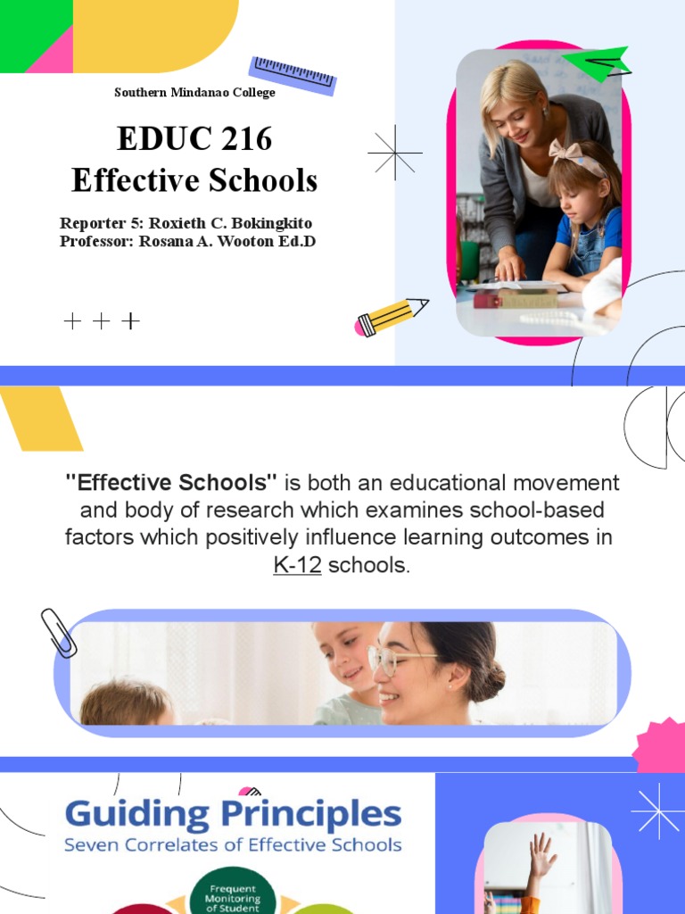 EDUC 216 Effective Schools | PDF | Learning | Educational Assessment