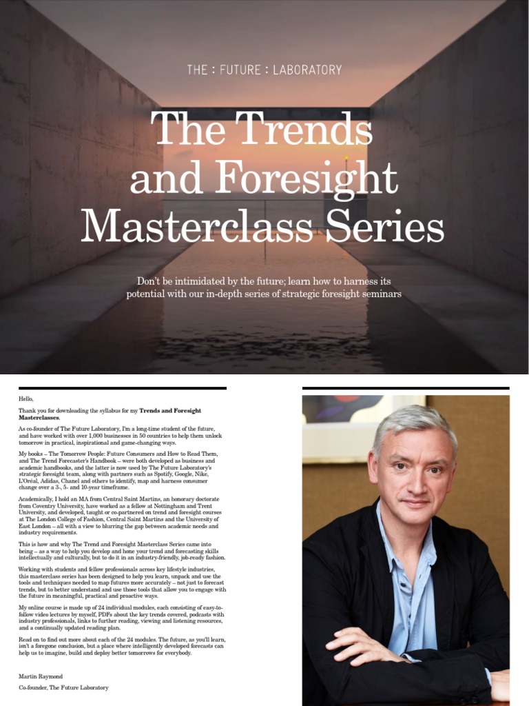 The Trends and Foresight Masterclass Series | Download Free PDF | Scenario Planning | Forecasting