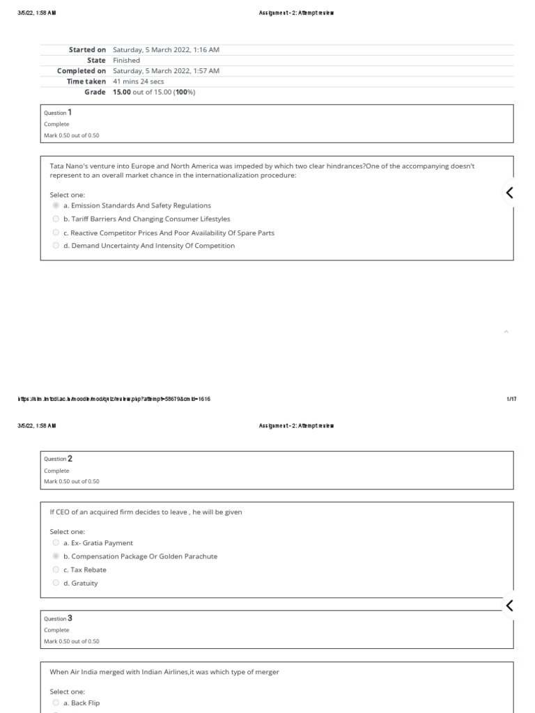 Strategic Assignment EGMC004 - 2 - Attempt Review | PDF | Mergers And Acquisitions ...