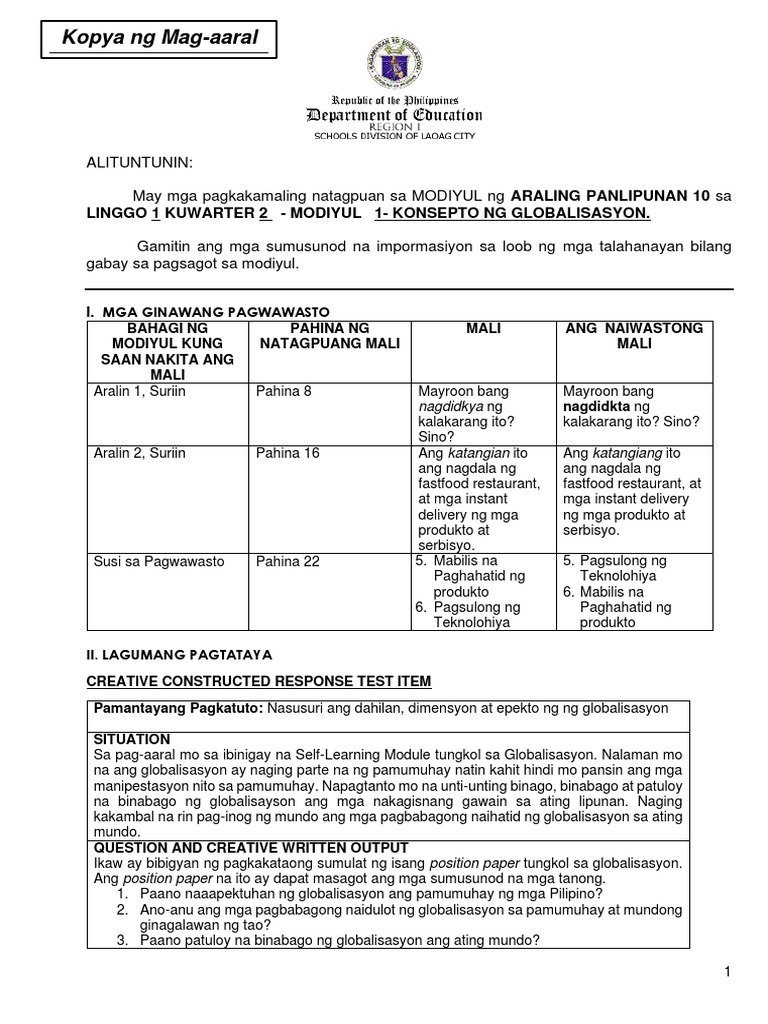 AP 10 Q2 Week 1 Learner - S | PDF