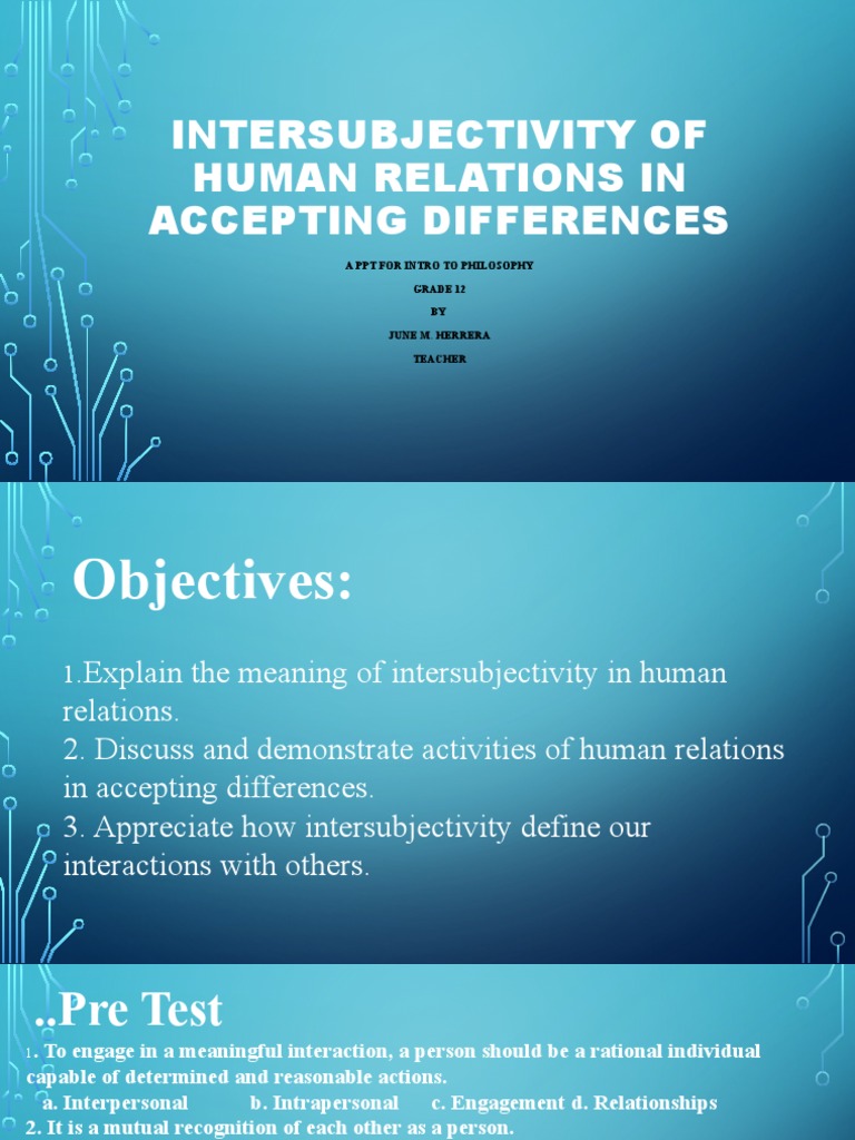 Intersubjectivity of Human Relations in Accepting Differences | PDF ...