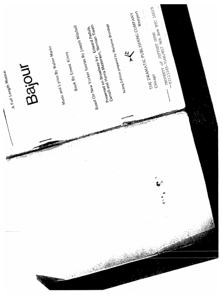 Bajour - Complete Libretto | PDF