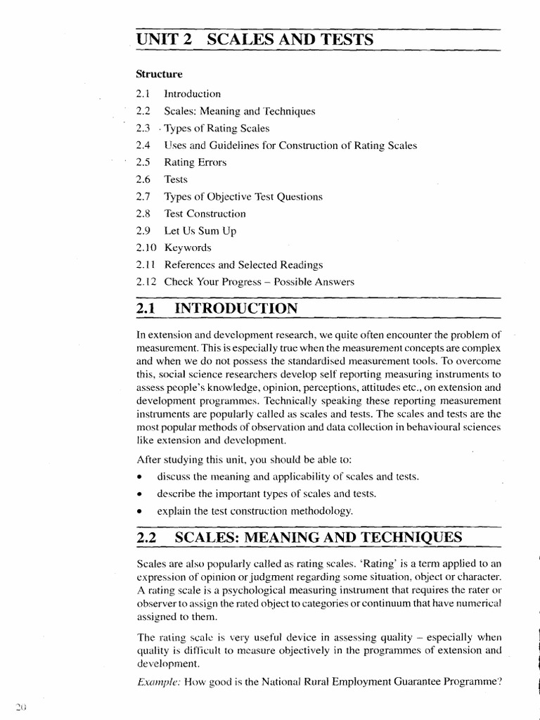 Unit 2 Scales and Tests: Structure | PDF | Intelligence Quotient ...