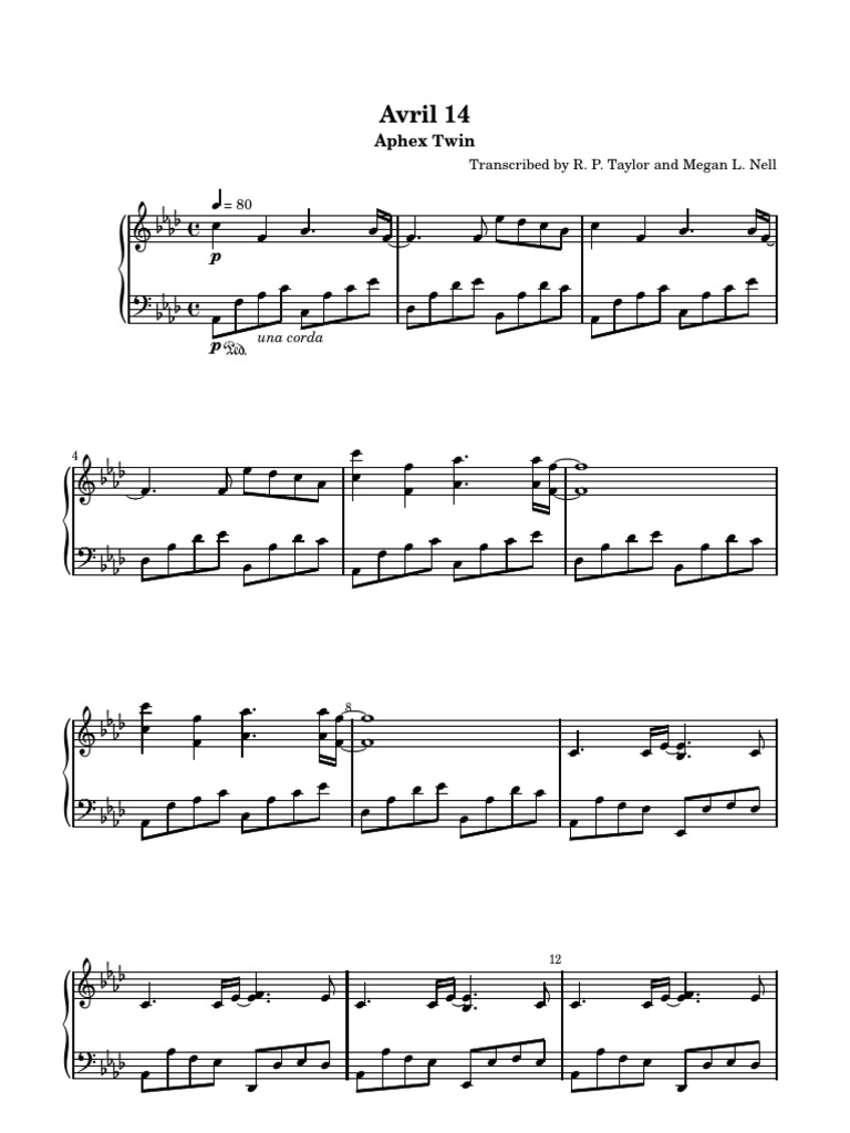 Avril 14th Piano Sheet | PDF
