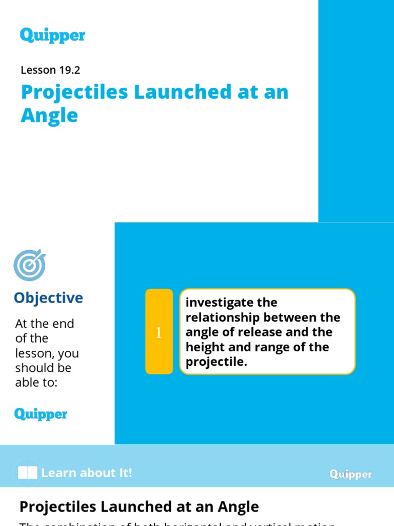 Science 9 19 2 Projectiles Launched At An Angle Pdf Projectiles Physical Phenomena