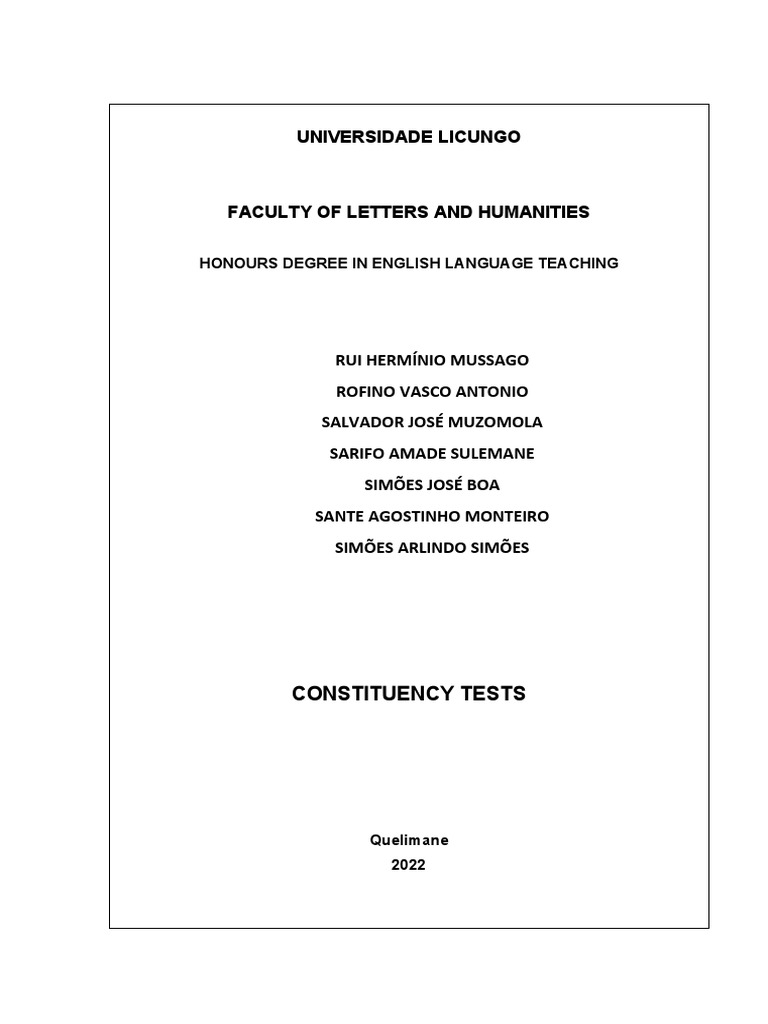 11th Group Constituency Tests | PDF | Linguistics | Human Communication