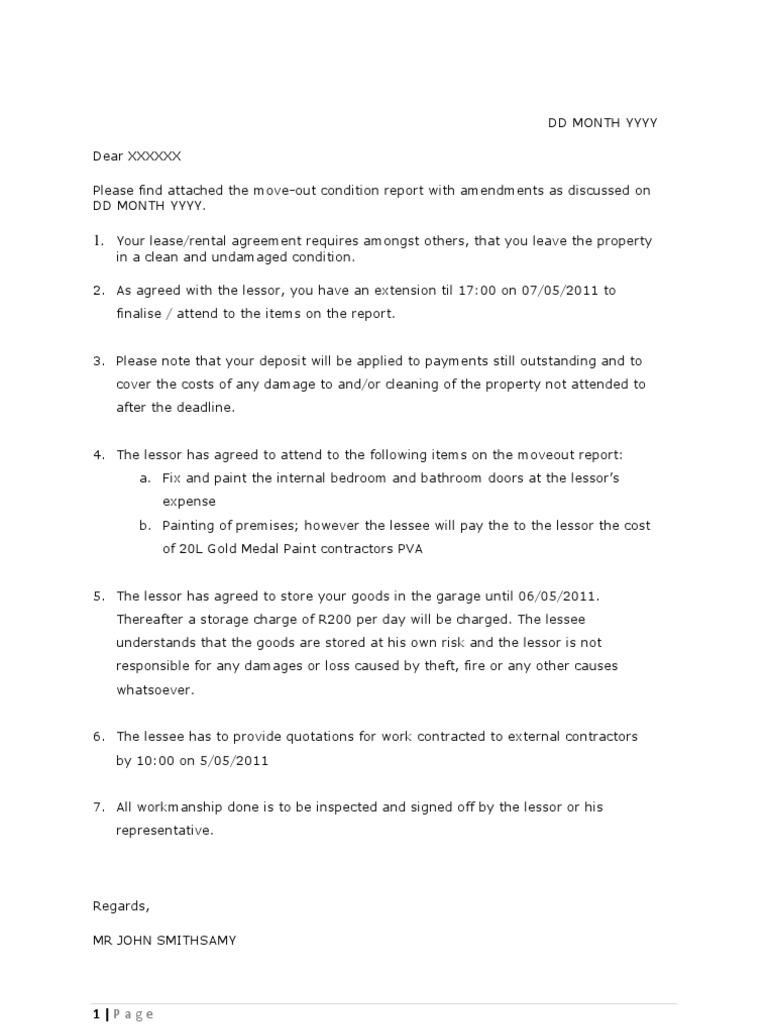 Move-Out Report TEMPLATE | PDF