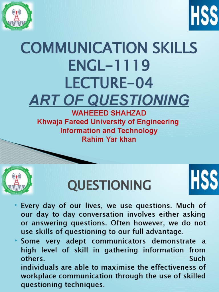 LECTURE 04 Art of Questioning | PDF | Question | Human Communication