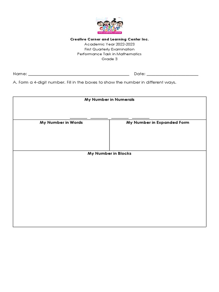 Performance Task GRADE 1-3 | PDF | Mathematics | Science